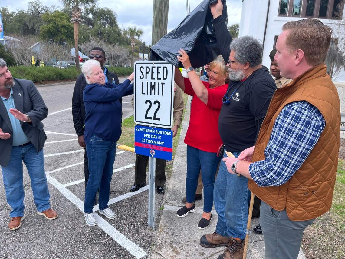 22 mph speed limit signs in Port Royal address veteran suicide | Hilton ...